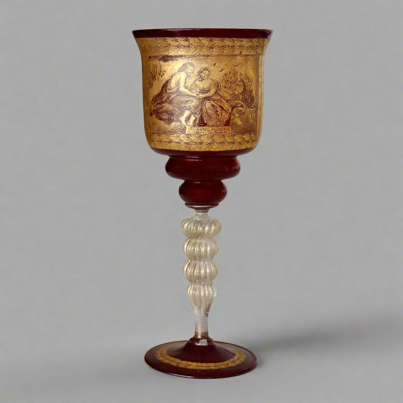 A Gold-Leaf Graffito Chalice by Giancarlo Begotti for Cenedese, Murano ...
