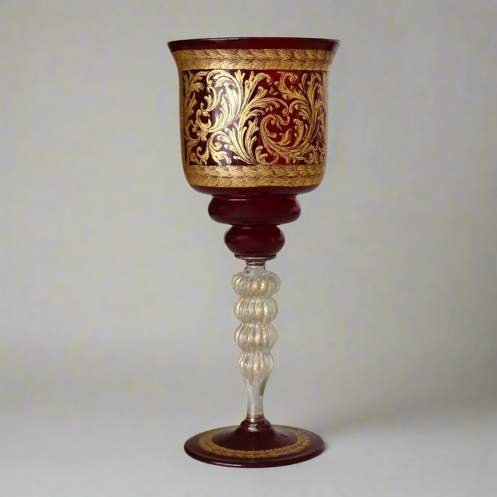A Gold-Leaf Graffito Chalice by Giancarlo Begotti for Cenedese, Murano ...